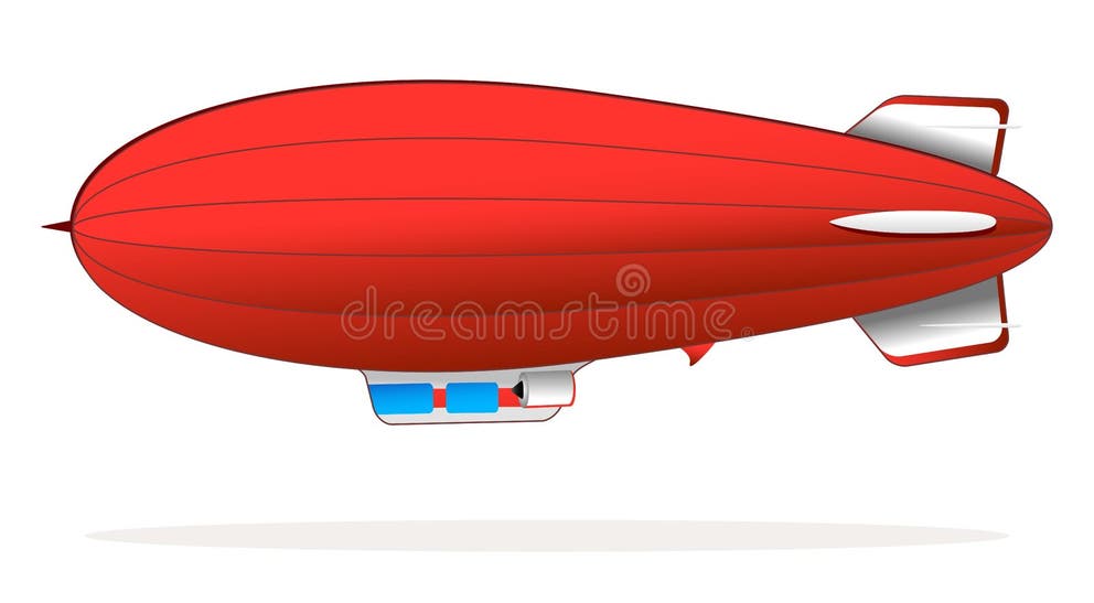 Red blimp stock vector. Illustration of delivery, aircraft - 57505610