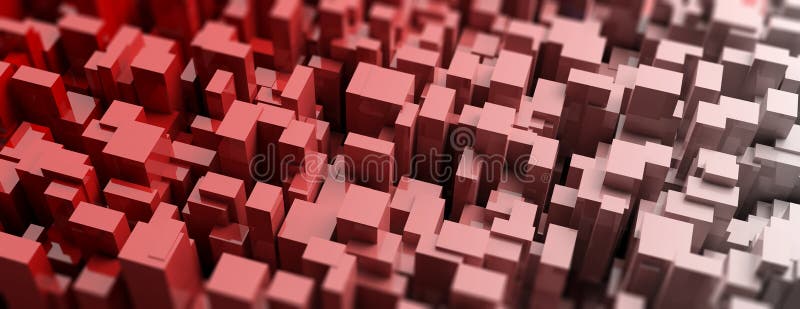 Red Blocks Abstract Background. 3d Illustration Stock Illustration ...
