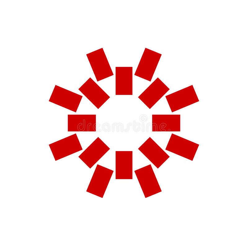 Red Blocks Makes a Circle Icon. Red Bricks Mandala Stock Vector ...