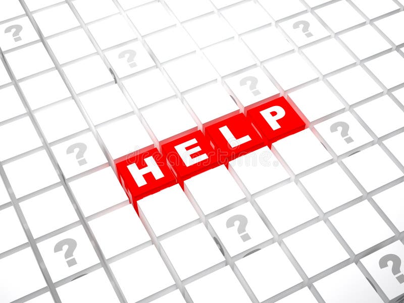 Red Blocks spelling HELP stock illustration. Illustration of cube ...