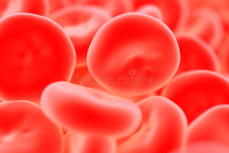 Flowing Red Blood Cells - Erythrozyt 3D Illustration Stock Illustration ...