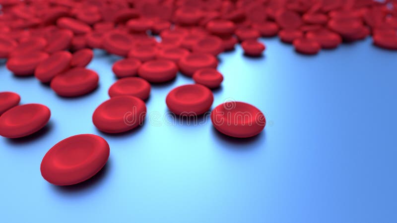 Red Blood Cell on Blue Background. Stock Illustration - Illustration of ...