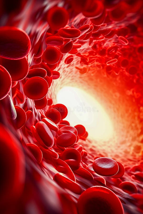 Red Blood Cell with Blood Cells Inside of it and Light Coming through ...