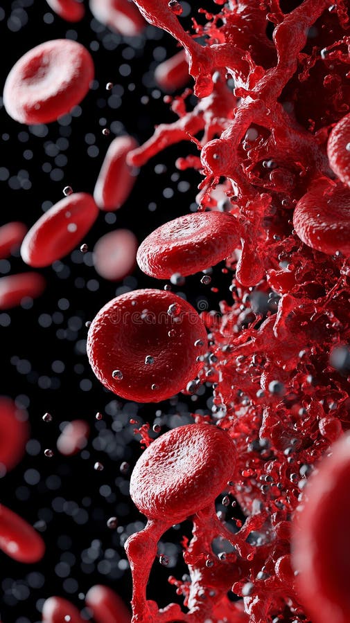 Red blood cells in the air stock image. Image of chaotic - 366711081