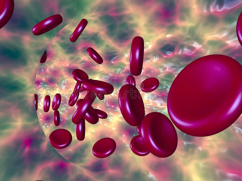 Red Blood Cells in Alien Vein Stock Illustration - Illustration of ...