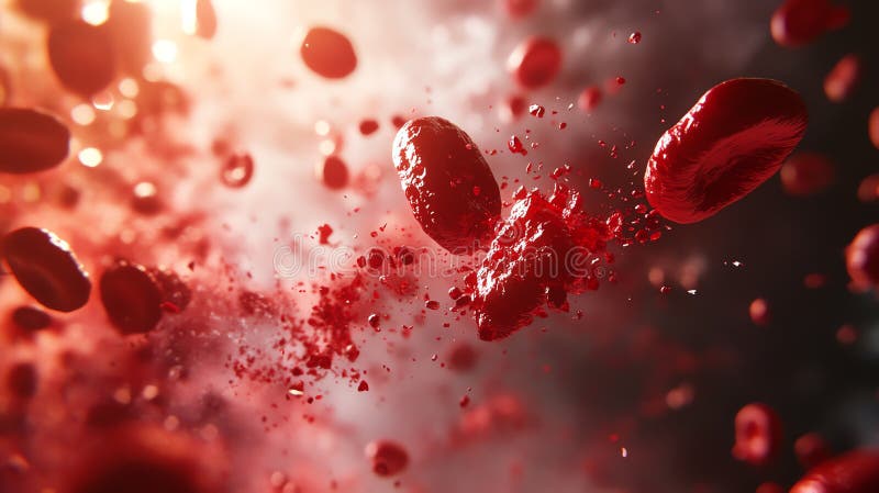 Red Blood Cells are Being Destroyed. Generative AI Stock Illustration ...