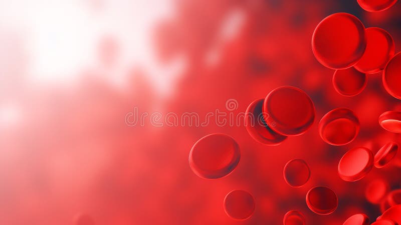 Red Blood Cells on Blurred Background with Copy Space Stock ...