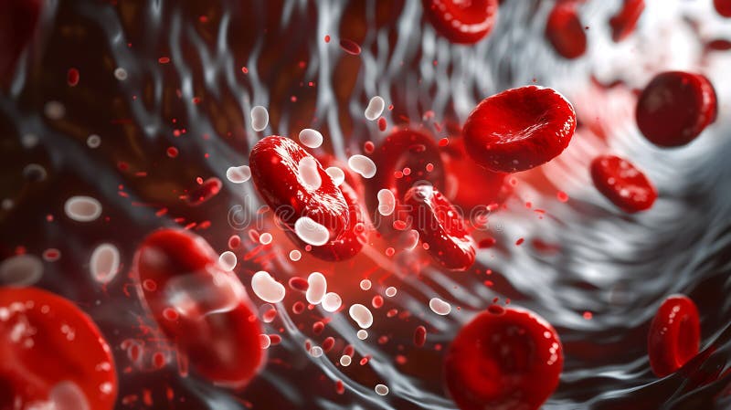 Red Blood Cells in Circulation Stock Illustration - Illustration of ...