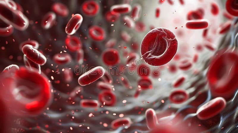 Red Blood Cells in Circulation Stock Illustration - Illustration of ...