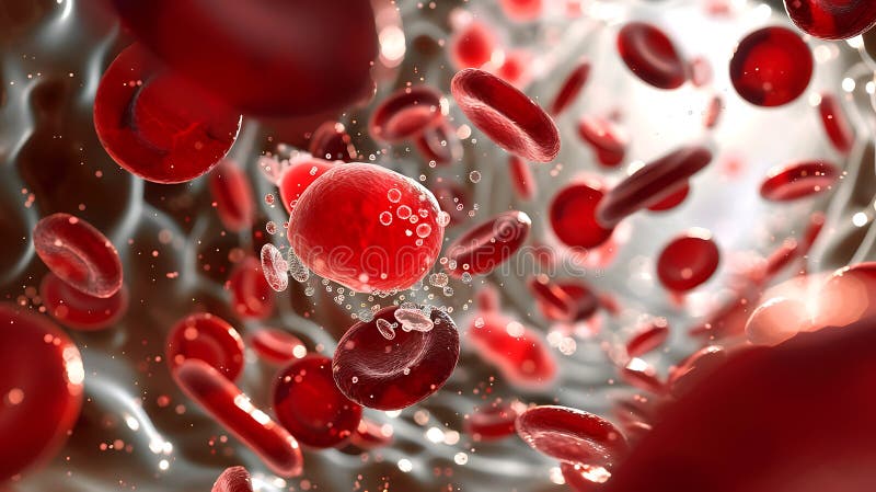 Red Blood Cells in Circulation Stock Illustration - Illustration of ...