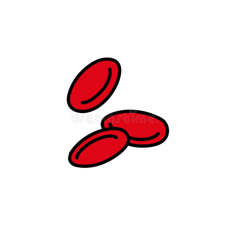 Red Blood Cells Doodle Icon, Vector Illustration Stock Illustration ...