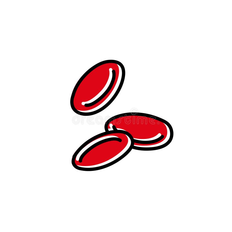 Red Blood Cells Doodle Icon, Vector Illustration Stock Illustration ...