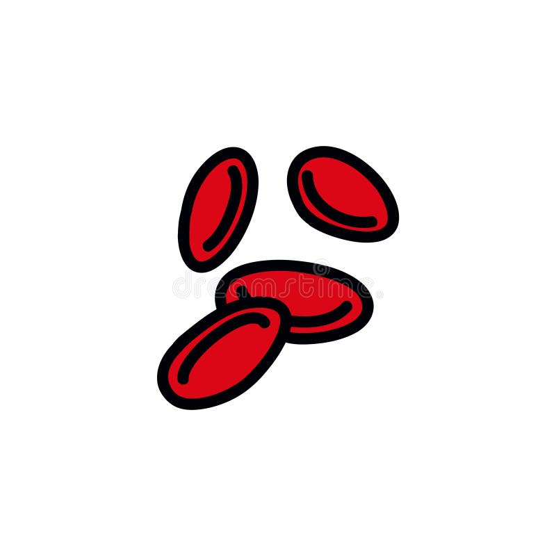Red Blood Cells Doodle Icon, Vector Illustration Stock Illustration ...