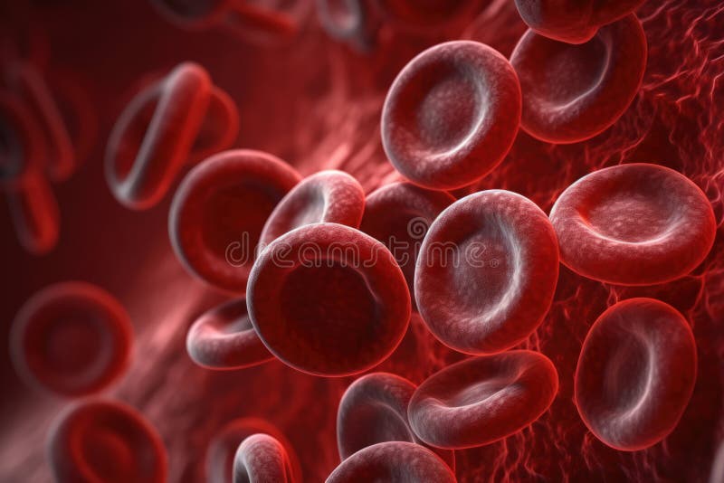 Red Blood Cells Erythrocytes. Illustration of Streaming Blood Cells ...