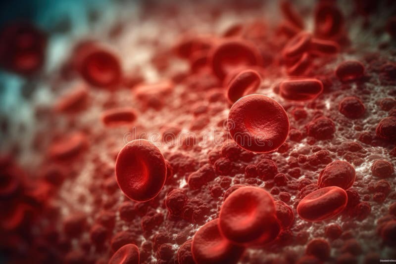 Red Blood Cells Erythrocytes. Illustration of Streaming Blood Cells ...