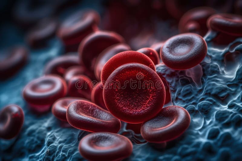 Red Blood Cells Erythrocytes. Illustration of Streaming Blood Cells ...