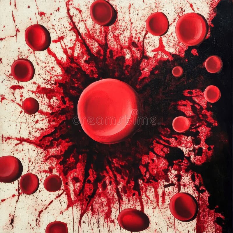 Red Blood Cells in Explosive Abstract Composition Stock Image - Image ...