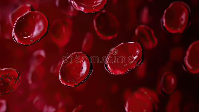View of Vibrant Red Blood Cells Moving in a Fluid Environment Stock ...