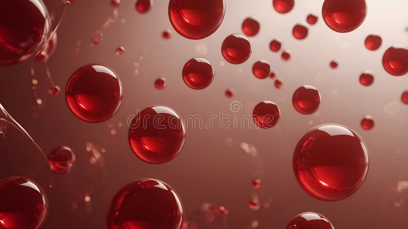 Red Blood Cells Floating in Plasma Under Microscope Stock Illustration ...
