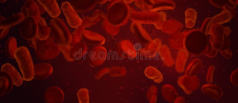 Red Blood Cells Flowing 3D Render Stock Illustration - Illustration of ...