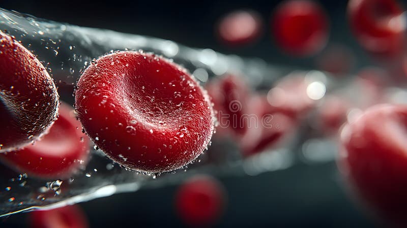 Red Blood Cells Flowing Inside a Blood Vessel. Generated Ai Stock Image ...