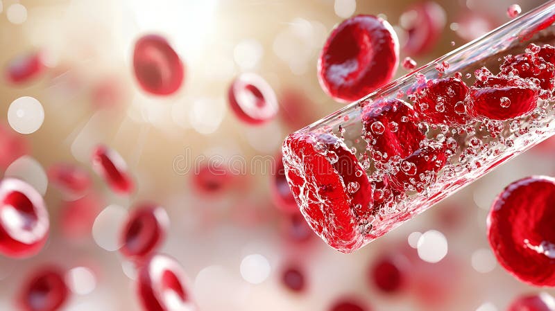Red Blood Cells in a Fluid Medium a Microscopic View Stock Illustration ...