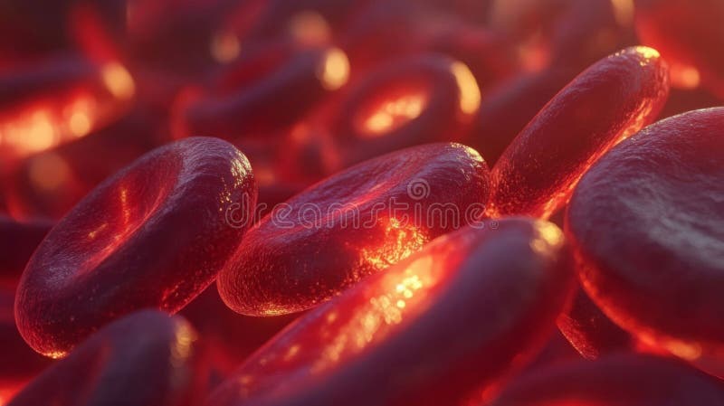 Red Blood Cells Microscopic Close Up View Stock Illustration ...