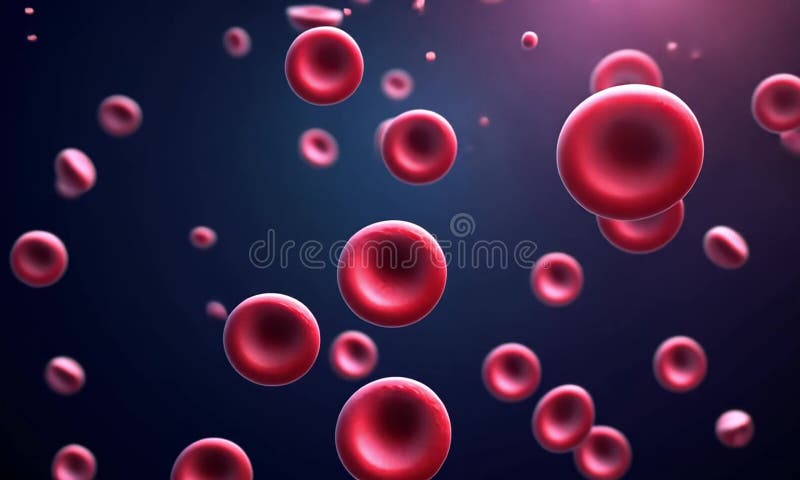 Red Blood Cells Microscopic View: 3D Render of Human Bloodstream Stock ...