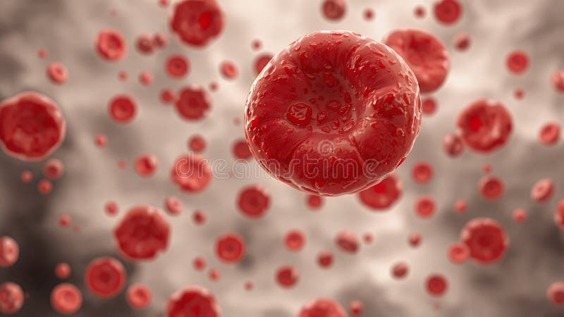 Red Blood Cells in a Microscopic View Stock Illustration - Illustration ...