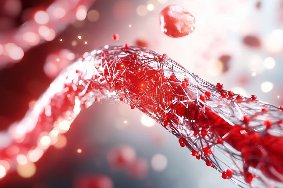 Red Blood Cells and Molecular Structures Intertwining in Intricate ...