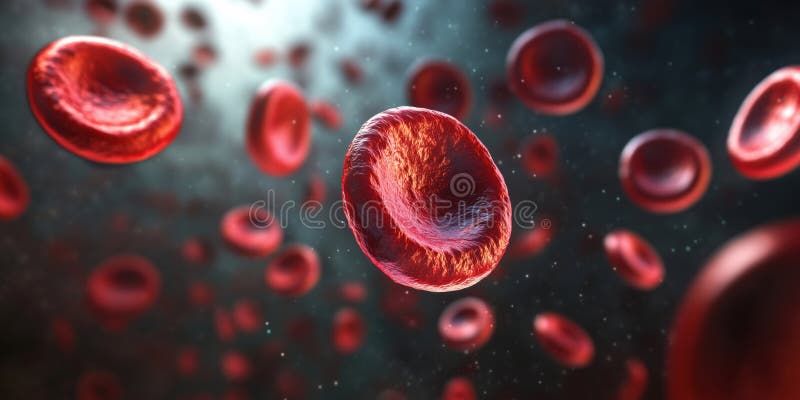 Red Blood Cells in Motion with a Dynamic Background Showcasing Their ...