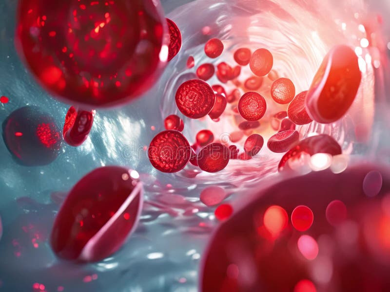 Red Blood Cells and White Blood Cells in a Blood Vessel Stock Footage ...