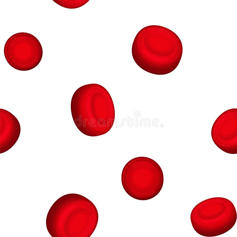 Red Blood Cells Seamless Pattern on White Background. Vector Stock ...