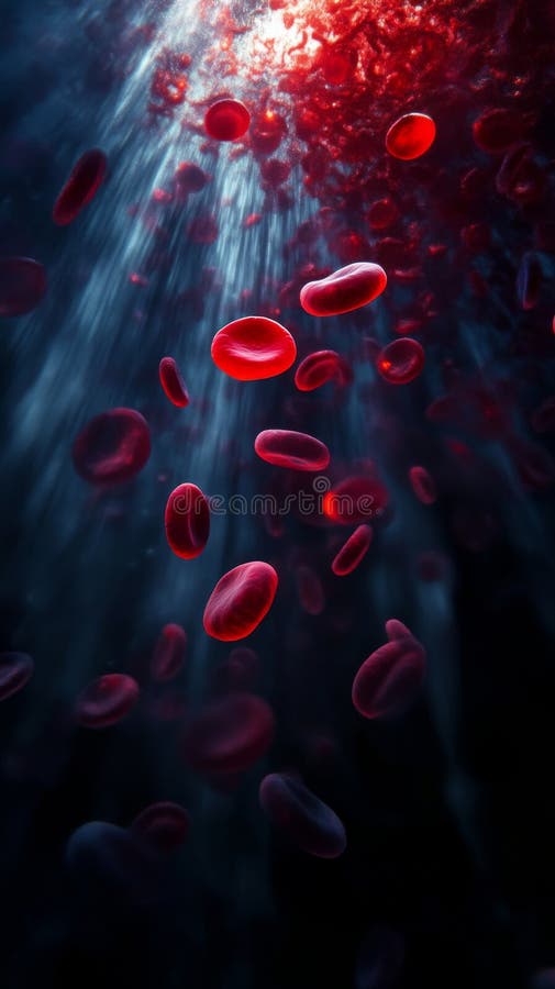 Red Blood Cells in Stream of Light Stock Photo - Image of health ...