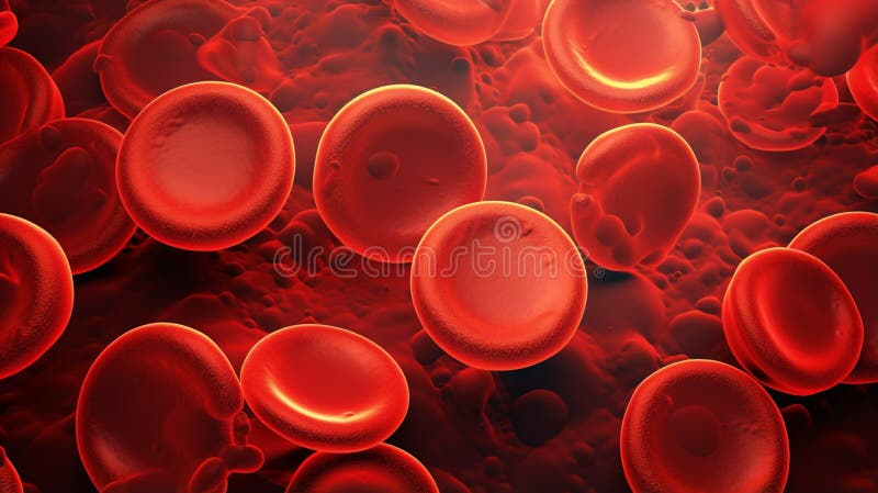 Red Blood Cells Under Microscope, Scientific Illustration Blood Cells ...