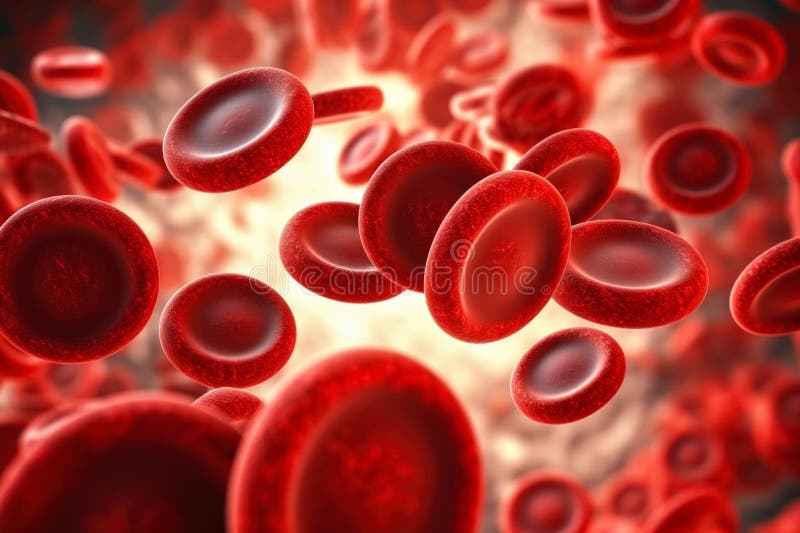 Red Blood Cells Under Microscope, Scientific Illustration. Generative ...