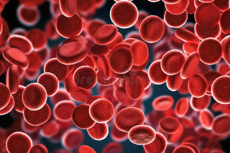 Red Blood Cells Under Microscope, Scientific Illustration. Generative ...