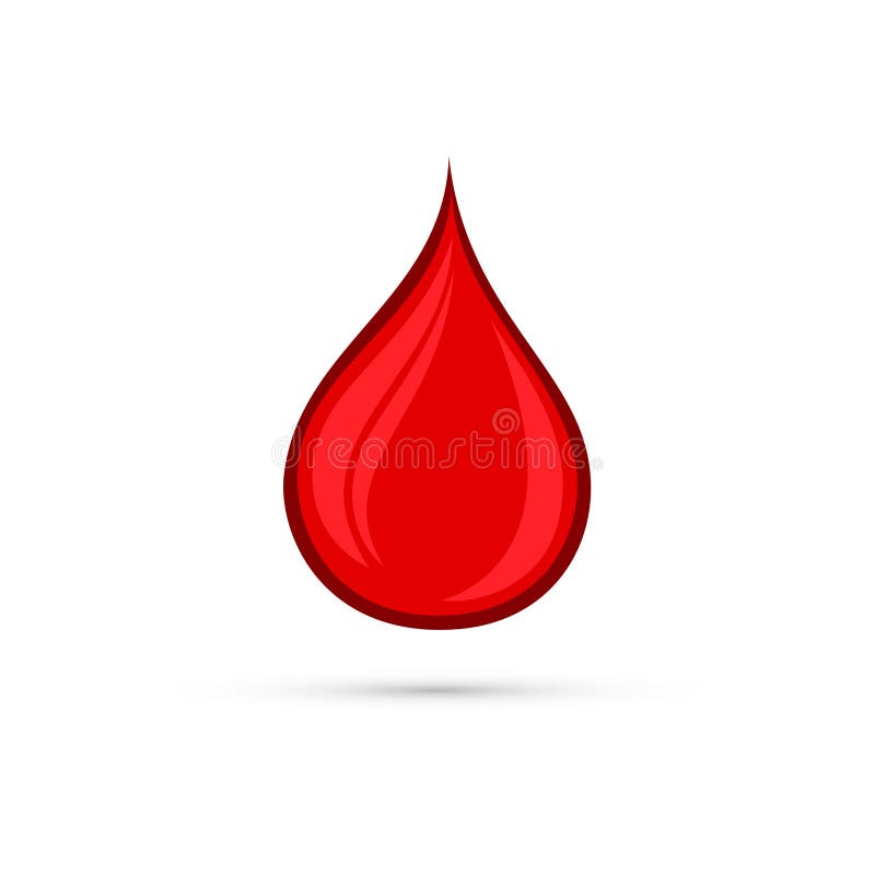 Red blood drop. stock vector. Illustration of shadow - 116423359
