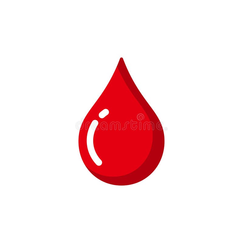 Red Blood Drop Vector Icon. Blood Drop Illustration in Flat Design ...