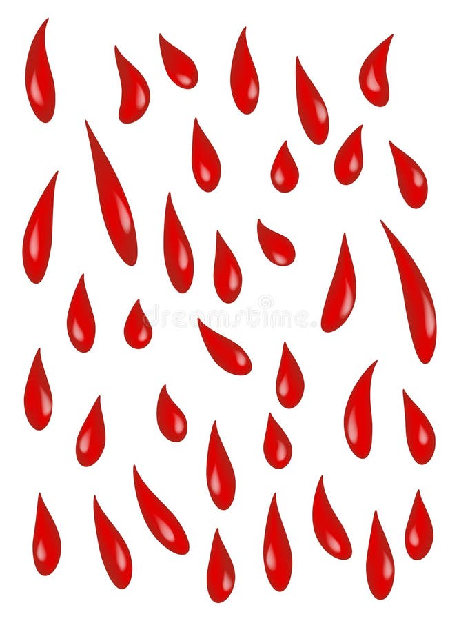 Red Blood Drops Falling Down Vector Symbol Icon Design. Stock Vector ...