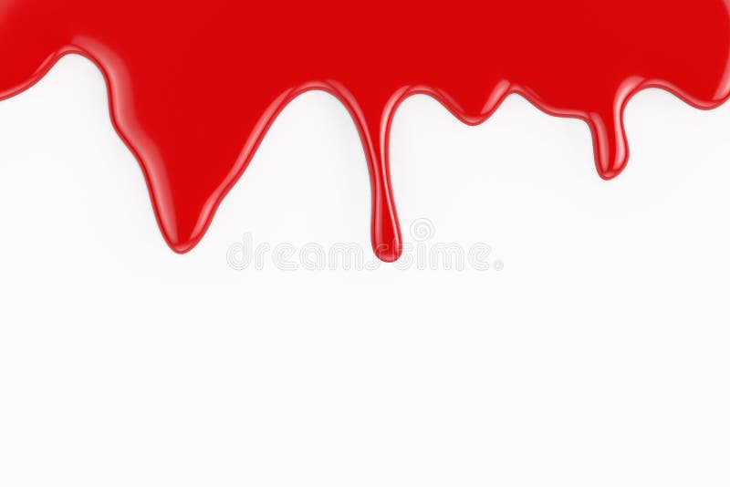 Red Blood Liquid Dripping Leaking. 3d Rendering Stock Illustration ...