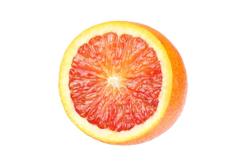 Red Blood Orange Fruit with Slices Isolated on White Background Stock ...