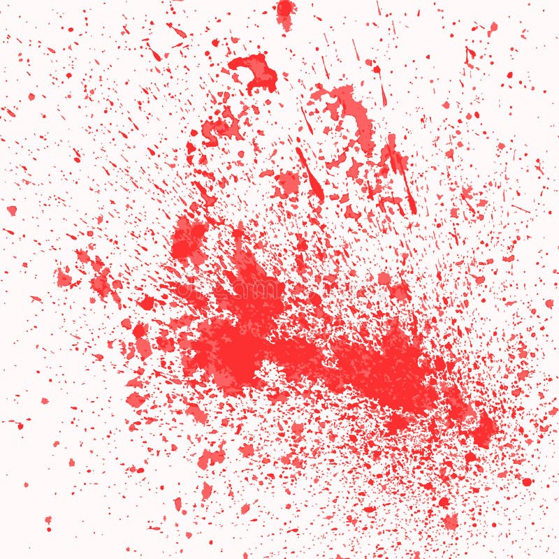 Blood Spatter Isolated on White Background. Red Blot with Splashes ...