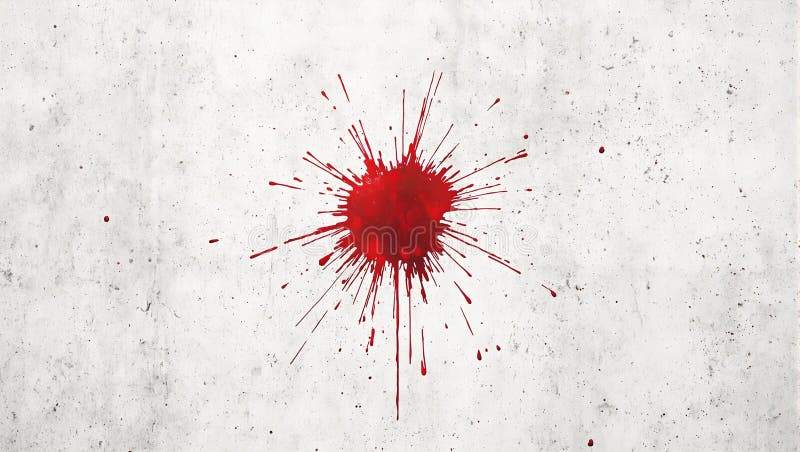 Red Blood Spatter on Gray Concrete Wall Creating Contrast and Urgency ...