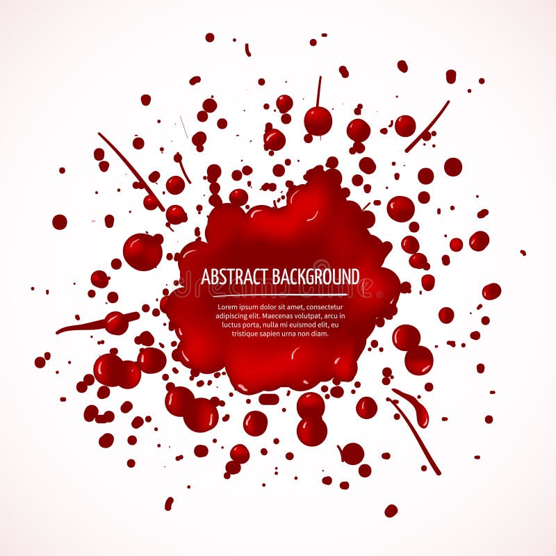 Realistic Blood Splatters and Blood Drops Set. Splash Red Ink ...