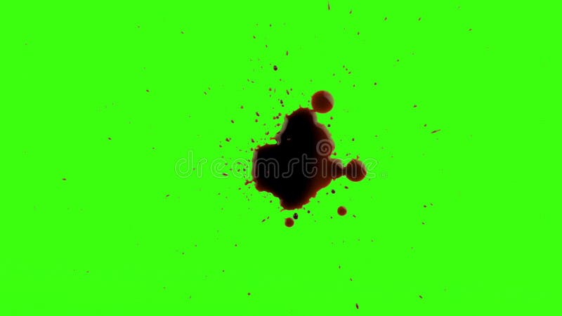 Red Blood Splatter Splash Isolated Green Screen Stock Video - Video of ...