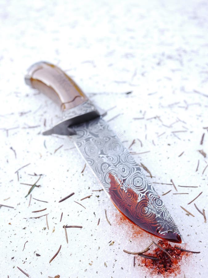 Red blood on white snow stock photo. Image of natural - 82003584