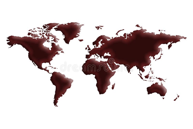 Red Blood World Map Isolated on White Background Stock Illustration ...