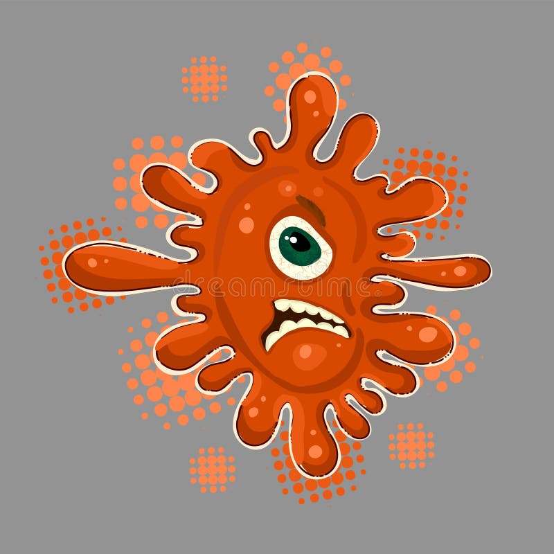 Red Blot Evil Monster. Vector Illustration Stock Vector - Illustration ...