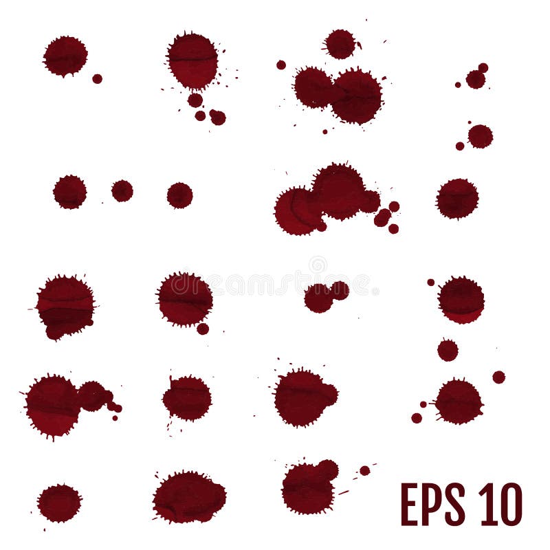 Red Blots of Watercolor Paint. Vector Illustration. Stock Vector ...